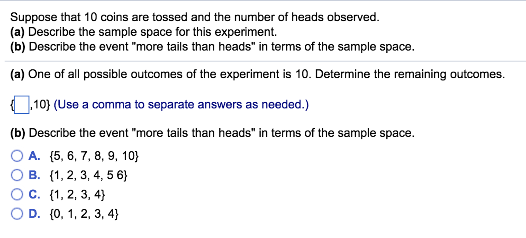 Solved Suppose that 10 coins are tossed and the number of | Chegg.com