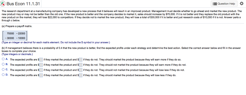 Solved Bus Econ 1 1 1 31 Question Help The Research