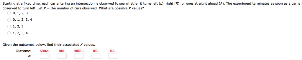 Solved Starting at a fixed time, each car entering an | Chegg.com