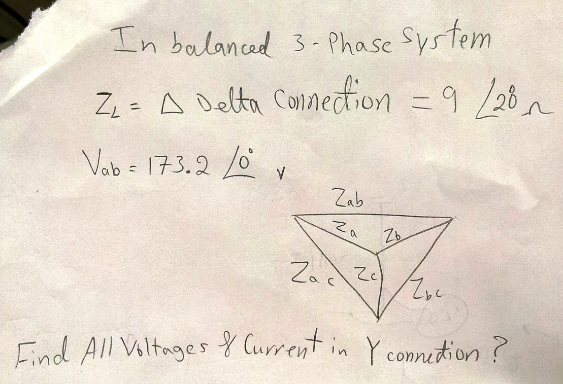Solved In balanced 3 - phase system ZL = Delta connection = | Chegg.com