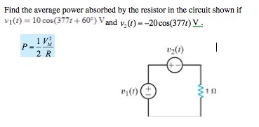 Solved Find the average power absorbed by the resistor in | Chegg.com