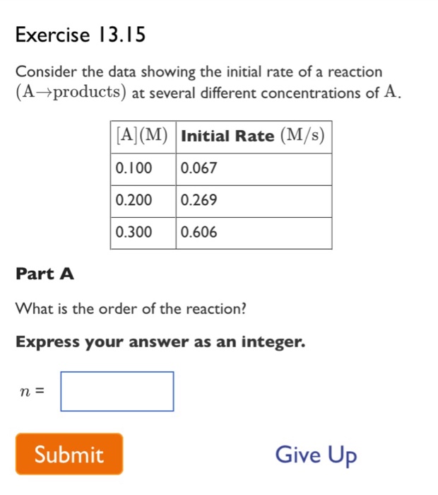 Solved Consider the data showing the initial rate of a | Chegg.com Solved Consider the data showing the initial rate of a | Chegg.com