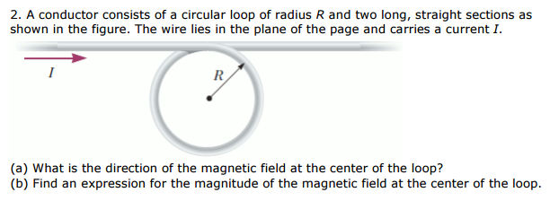 Solved A conductor consists of a circular loop of radius R | Chegg.com
