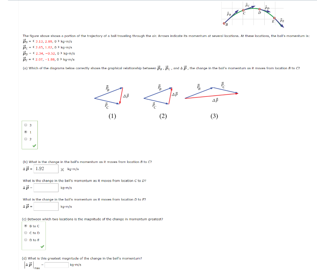 Solved The figure above shows a portion of the trajectory | Chegg.com
