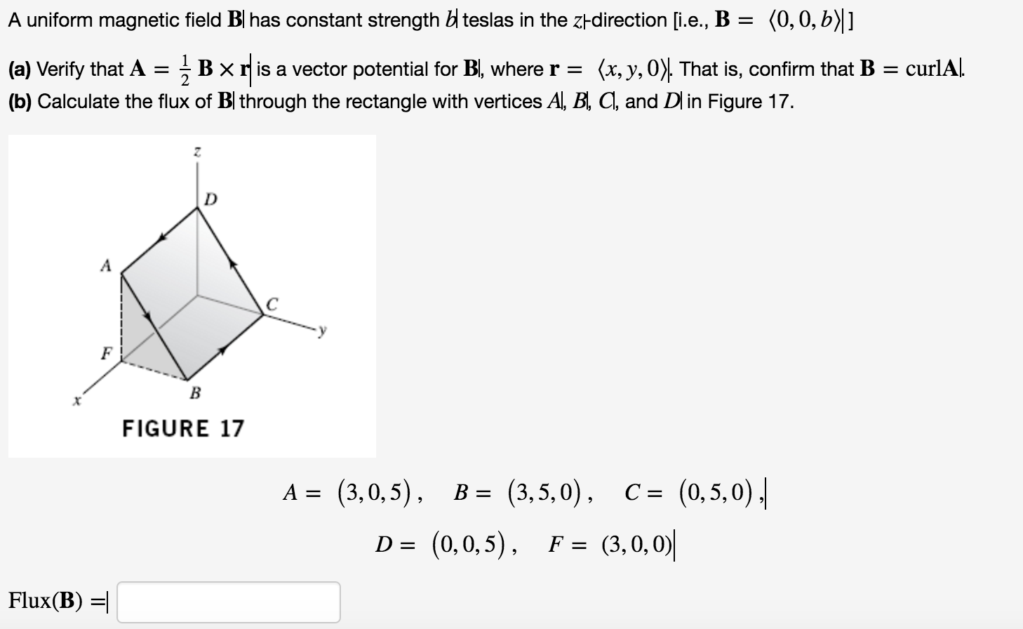 Solved A uniform magnetic field B| has constant strength b | Chegg.com