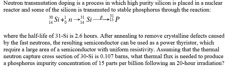 Neutron transmutation doping is a process in whic h | Chegg.com