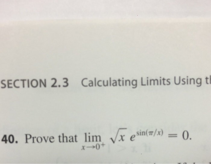 Solved Prove that lim_x rightarrow 0^+ square root x | Chegg.com