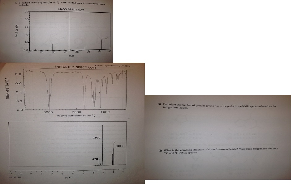 Solved Consider the following Mass, 1H and 13C NMR, and IR | Chegg.com