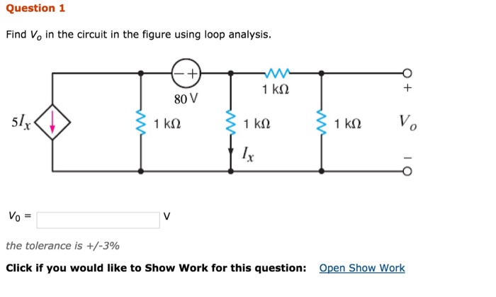Solved Question 1 Find Vo in the circuit in the figure using | Chegg.com