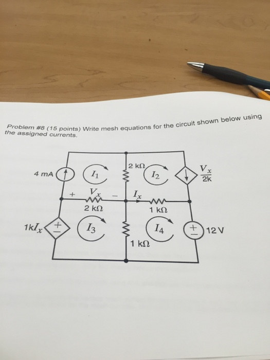 Solved Write mesh equations for the circuit shown below | Chegg.com
