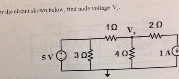 Solved r the circuit shown below, find node voltage Vx. | Chegg.com