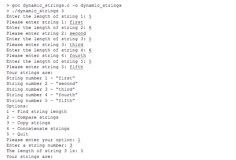Project [8]: Command Line arguments, Dynamic Memory | Chegg.com