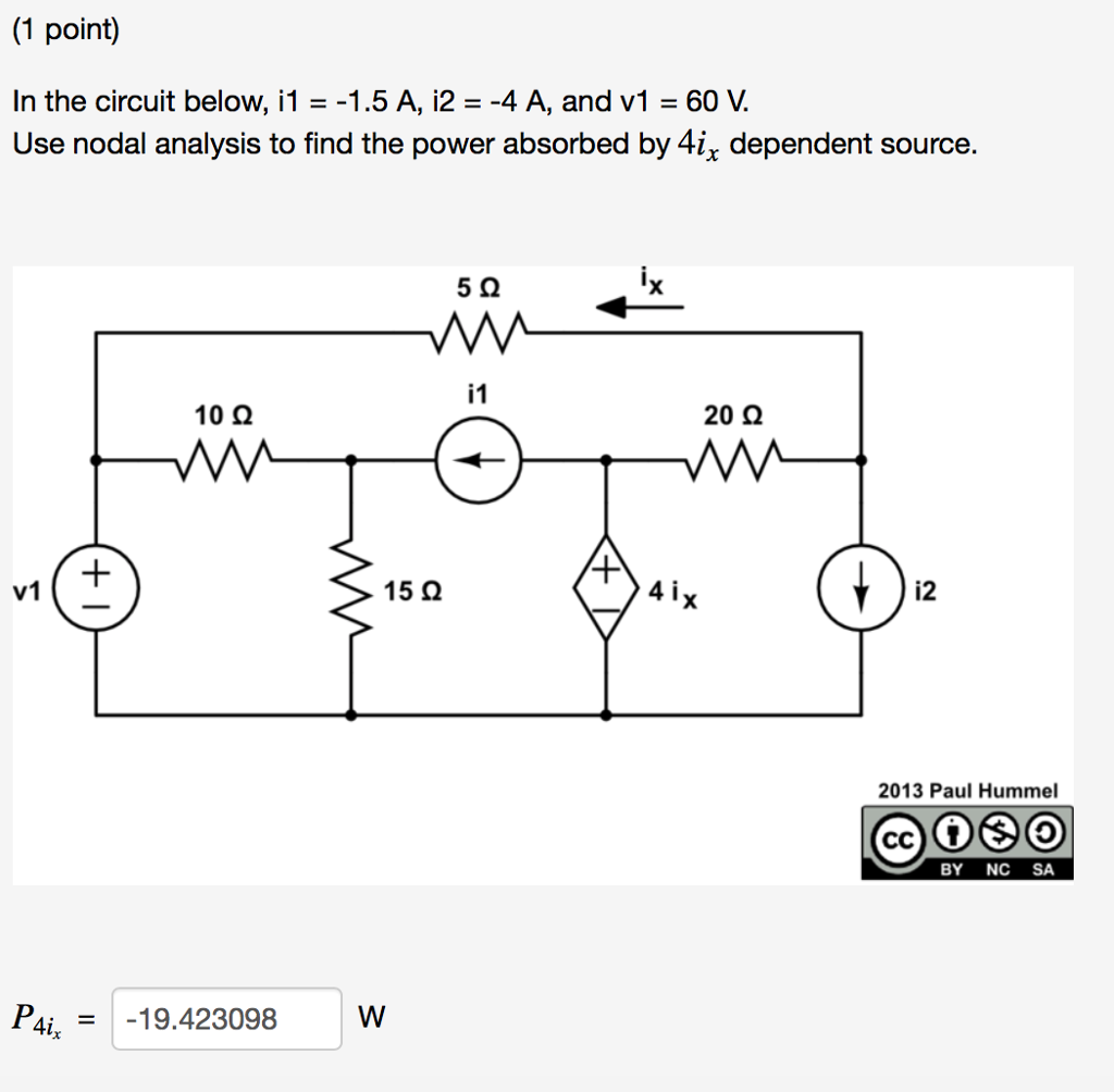 Solved In the circuit below, i1 = 10 A, i2 = 14 A, and v1 | Chegg.com