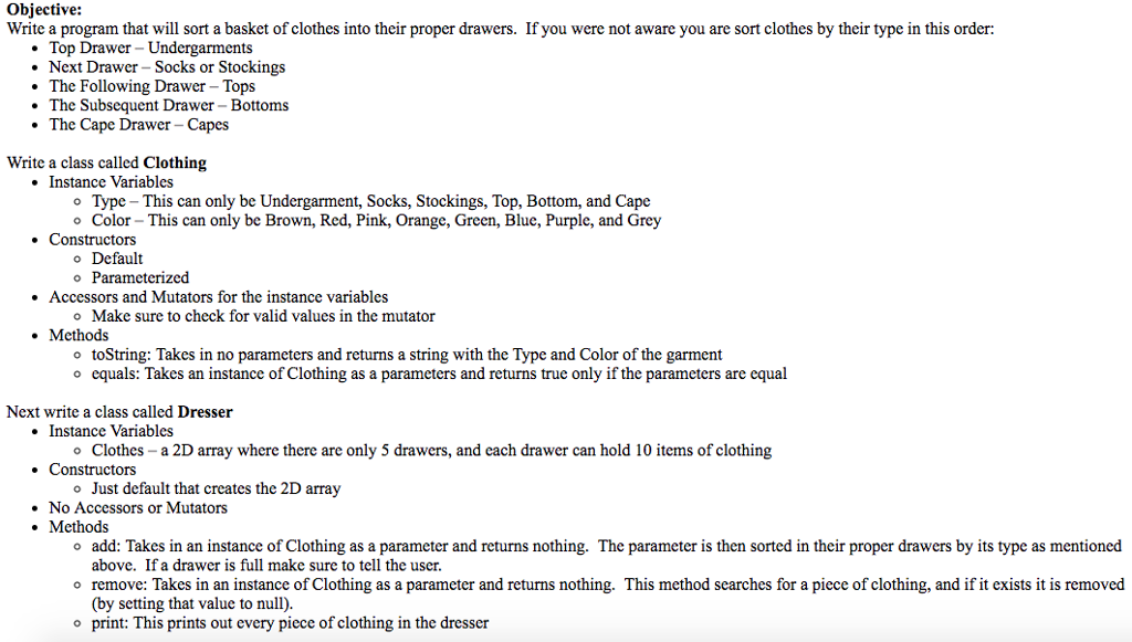 Solved "Objective: Write a program that will sort a basket | Chegg.com