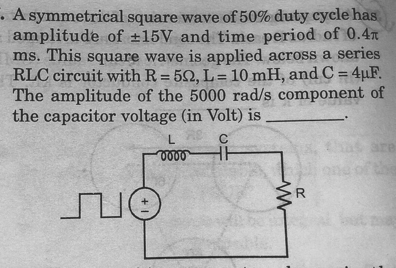 Solved symmetrical square wave of 50% duty cycle has | Chegg.com