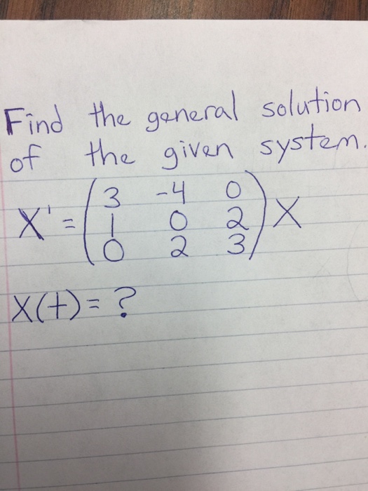 Solved Find the general solution of the given system x' = | Chegg.com