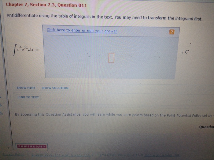 Solved Chapter 7, Section 7.3, Question 011 | Chegg.com