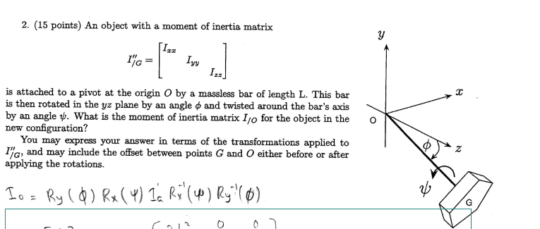 2. (15 points) An object with a moment of inertia | Chegg.com