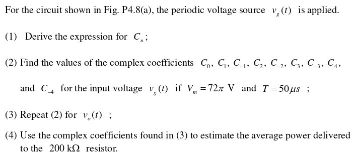 Solved For the circuit shown in Fig. P4.8(a), the periodic | Chegg.com