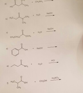 Solved b)n, CH] +Hyo CH1CH2) Hs d) NaOH HCI e) H2O NH2 + | Chegg.com
