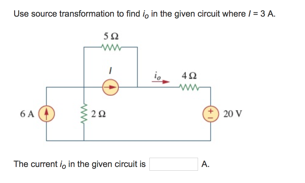 Solved Use source transformation to find i0 in the given | Chegg.com