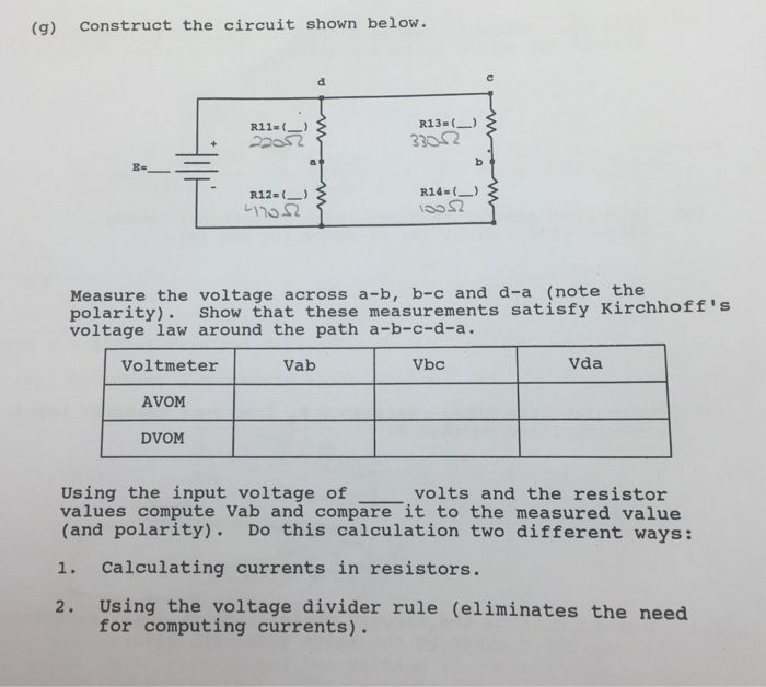 Solved Construct the circuit shown below. Measure the | Chegg.com