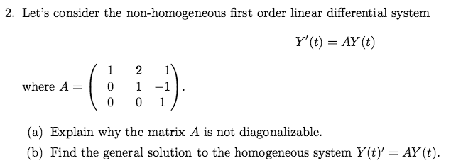 Solved Let's consider the non-homogeneous first order linear | Chegg.com