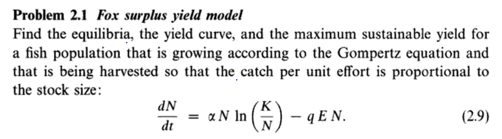 Solved Fox surplus yield model Find the equilibria, the | Chegg.com