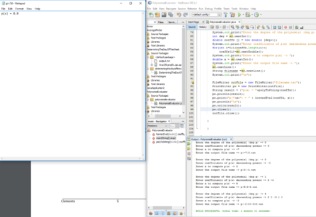 Solved 110 Polynomiaevaluator Netbeans Ldeand2 P T0