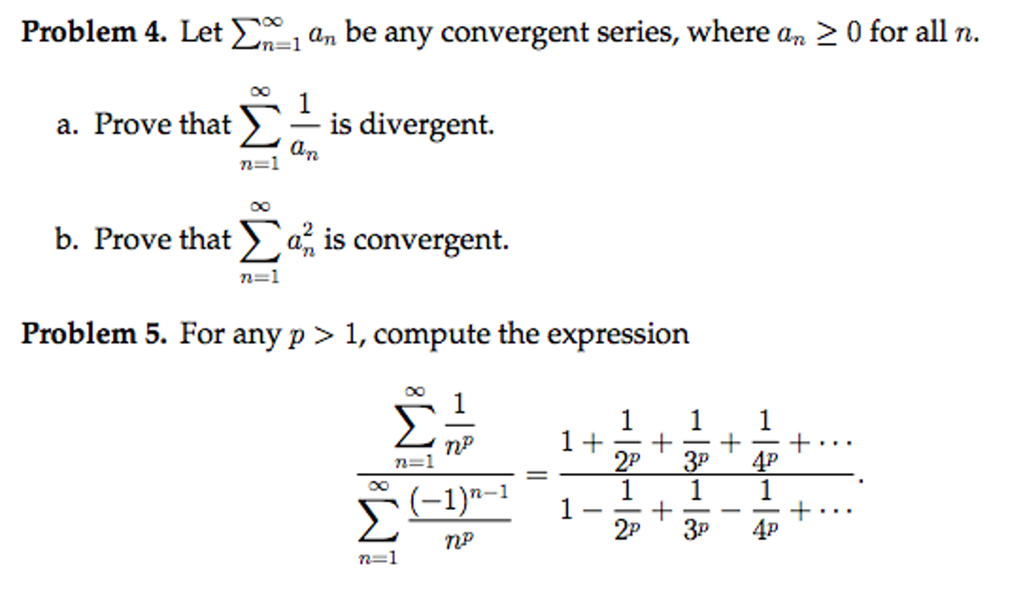 Solved Let c a_n be convergent series, where a_n | Chegg.com