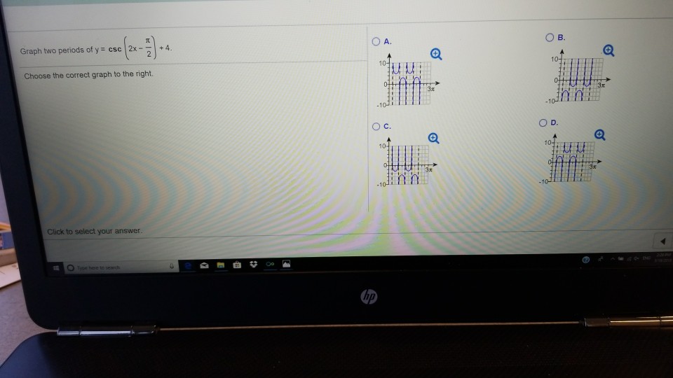 Solved O A. OB. Graph two periods of y = csc | 2x | + 4 | Chegg.com