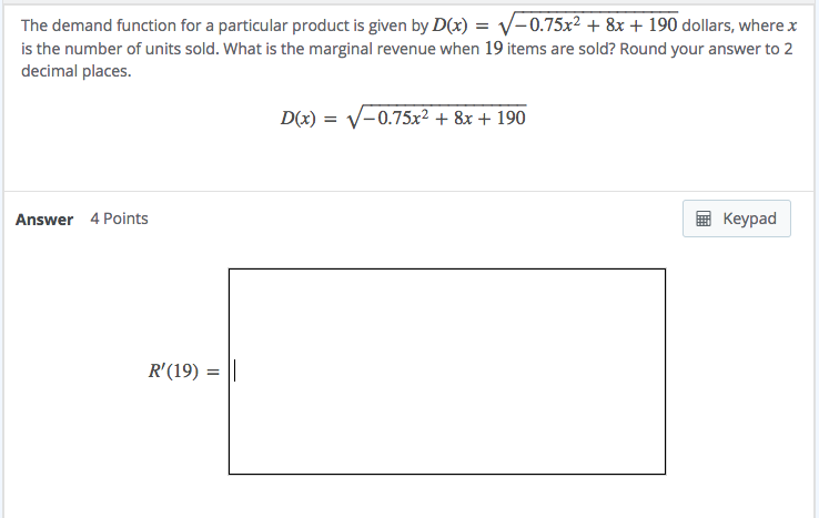Solved The demand function for a particular product is given | Chegg.com