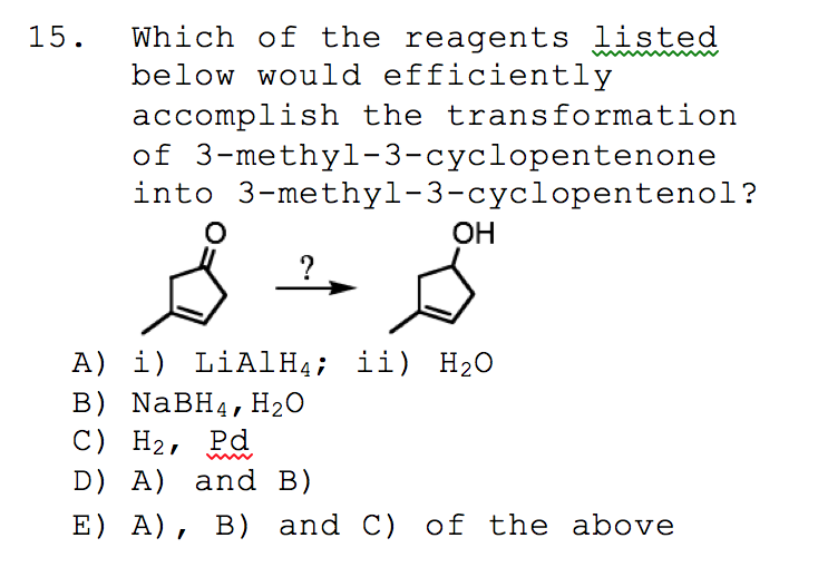 Solved Which of the reagents listed below would efficiently | Chegg.com