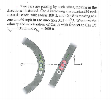 Solved Two cars are passing by each other, moving in the | Chegg.com