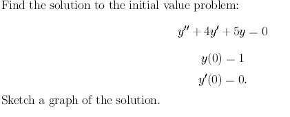 Solved Find the solution to the initial value problem: y'' + | Chegg.com