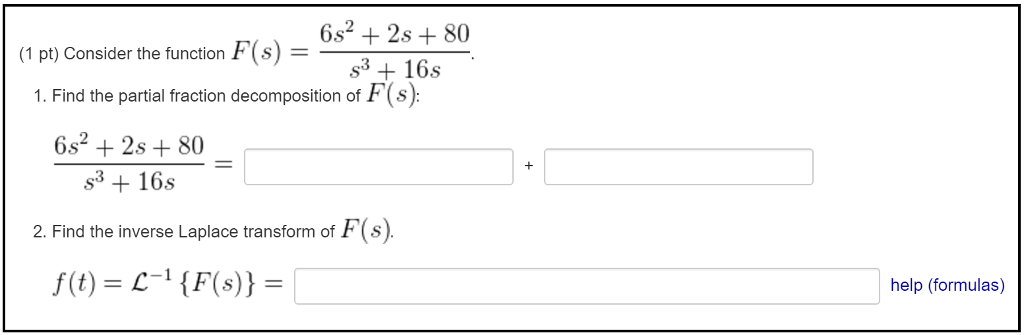 Solved Consider the function F(s) = 6s^2 + 2s + 80/s^3 + | Chegg.com