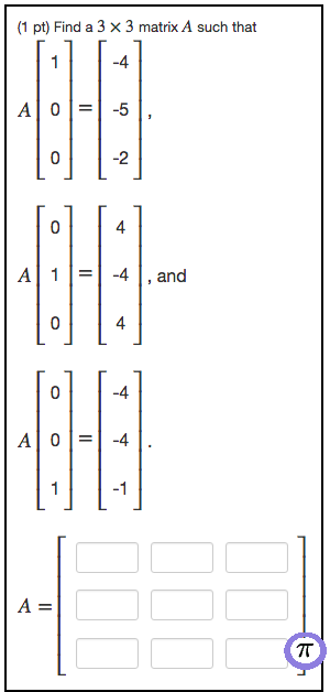 Solved Find a 3 x 3 matrix A such that | Chegg.com