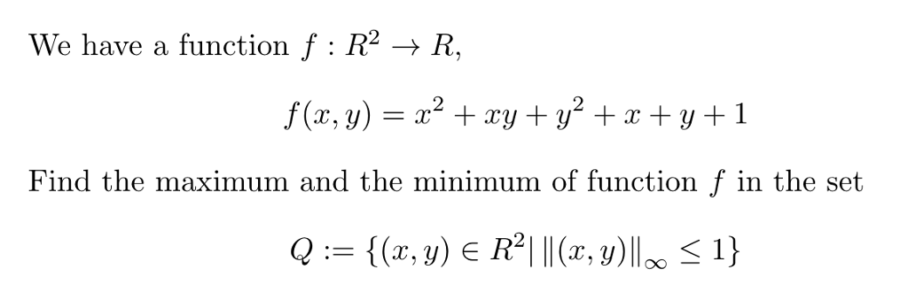 Solved We have a function f : R2 → R, f(x,y) = x2 + xy + y2 | Chegg.com