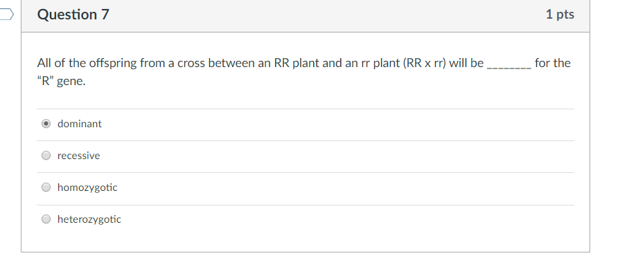 Solved All of the offspring from a cross between an RR plant | Chegg.com