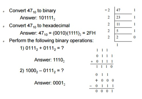 Solved Convert 47_10 to binary Convert 47_10 to hexadecimal | Chegg.com