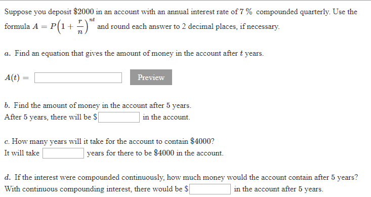 Solved Suppose you deposit $2000 in an account with an | Chegg.com Solved Suppose you deposit $2000 in an account with an | Chegg.com