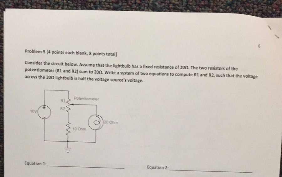 Solved Problem 5 [4 points each blank, S points total] | Chegg.com