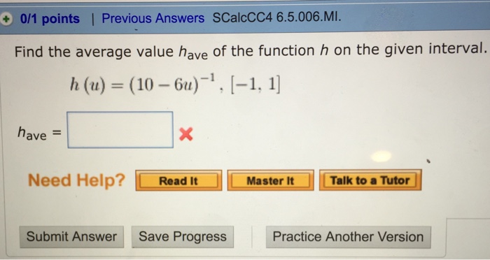 Solved Find the average value h_ave of the function h on the | Chegg.com