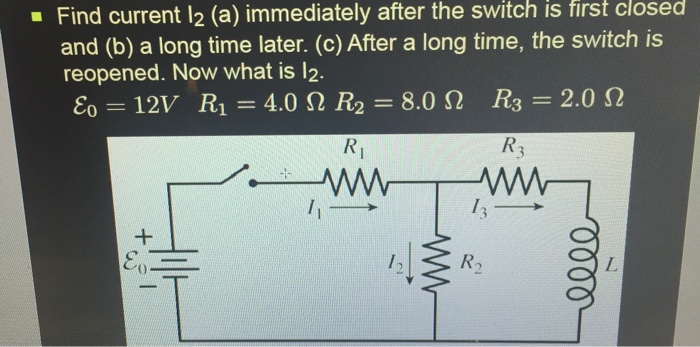 Solved Find current I2 immediately after the switch is first | Chegg.com