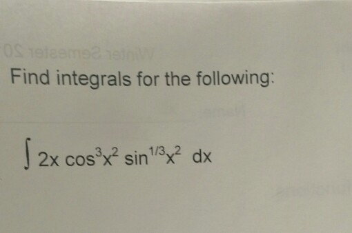 Solved find integral | Chegg.com