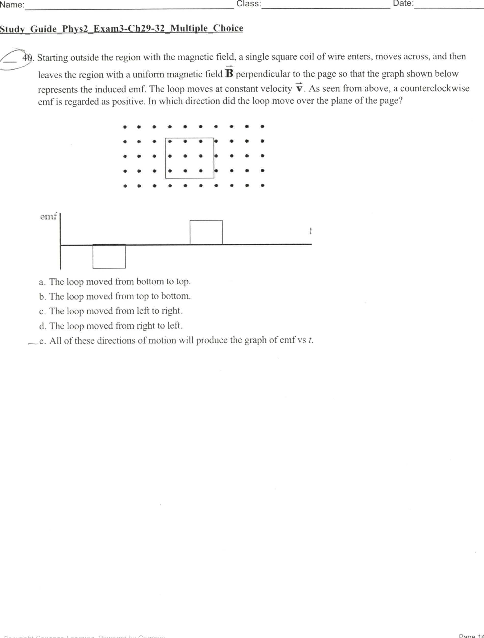 Solved Starting outside the region with the magnetic field, | Chegg.com