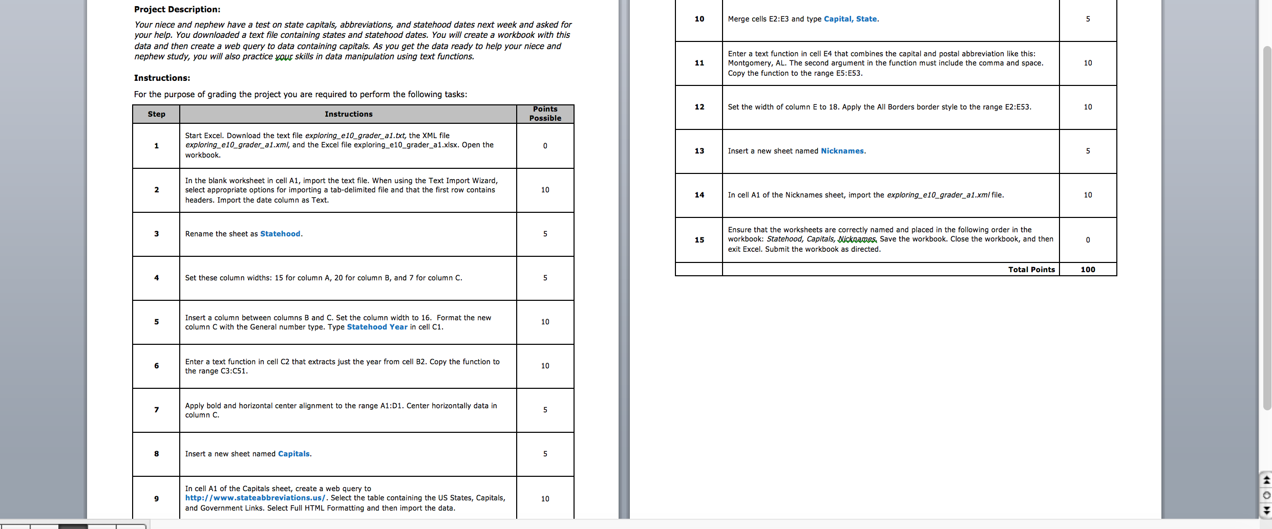 Multiple-Sheet Workbook Management Project | Chegg.com