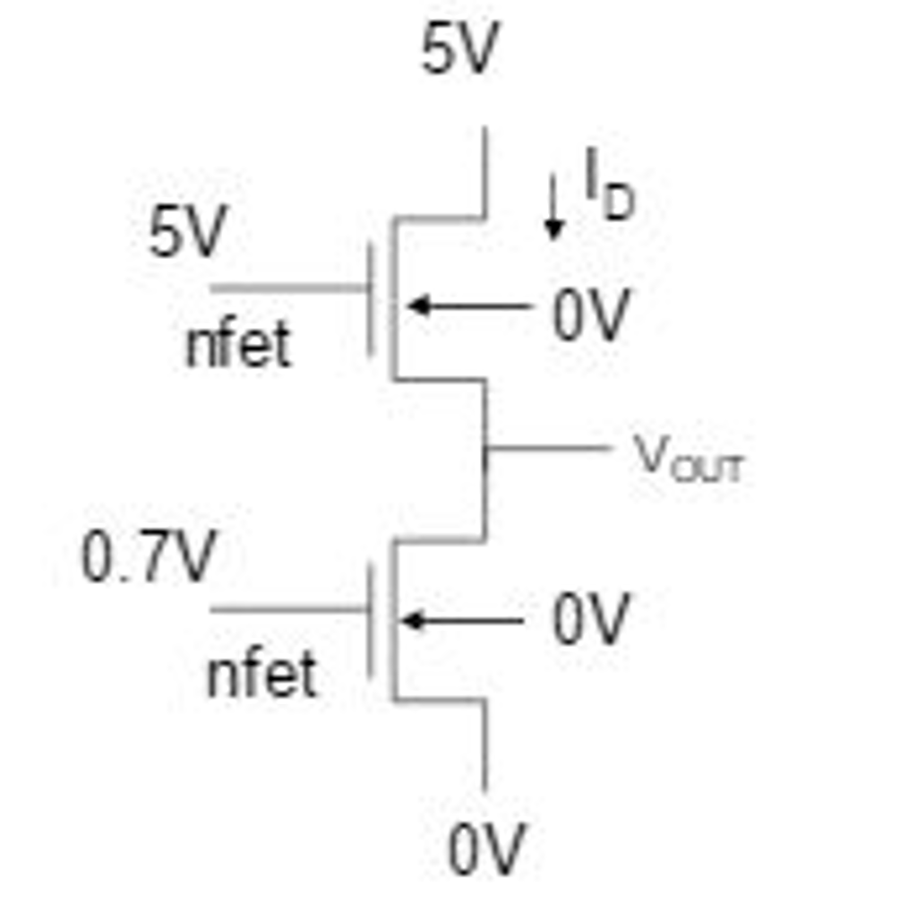 Solved Calculate the voltage on output (Vout) and Id kn’ | Chegg.com