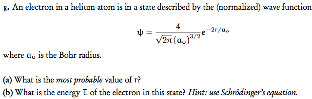 Solved An electron in a helium atom is in a state described | Chegg.com