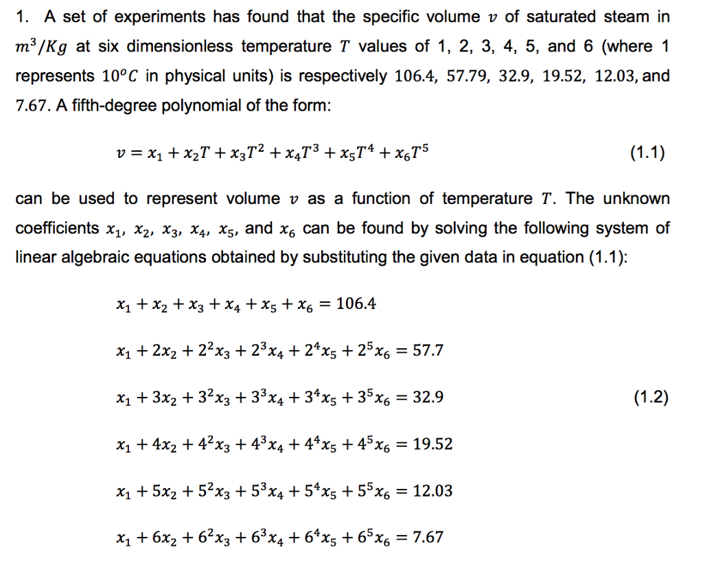 Solved 1. A set of experiments has found that the specific | Chegg.com